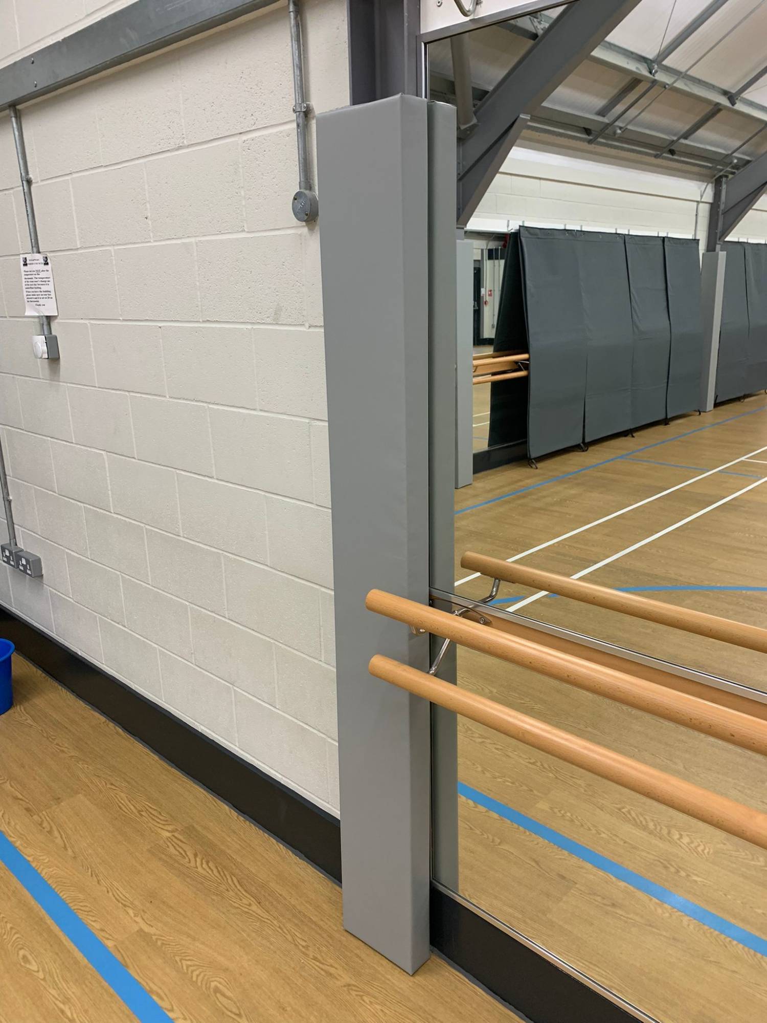 Column & Pillar Padding - Sports Hall, Midlands - Apex Safety Padding